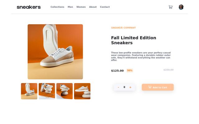 Frontend Mentor | Responsive sneakers app using react coding challenge solution
