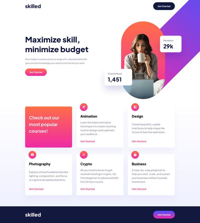 Frontend Mentor | Skilled Landing Page | Built w/ TailWind CSS 💻 coding challenge solution