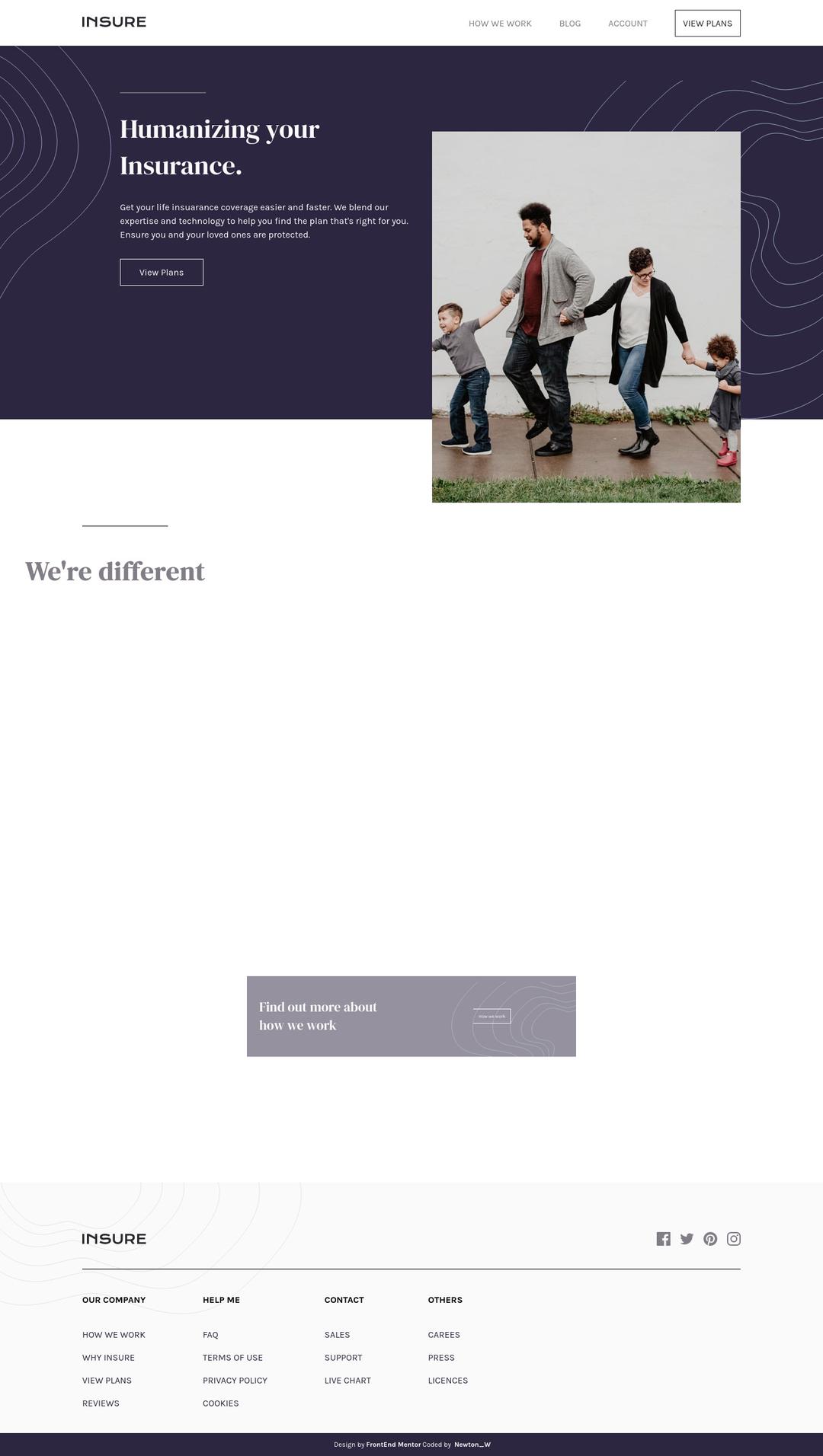 Frontend Mentor | INSURE LANDING PAGE USING REACT JS AND FRAMER MOTION coding challenge solution
