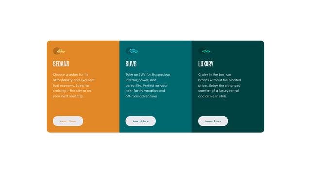 Frontend Mentor | 3 column preview card coding challenge solution