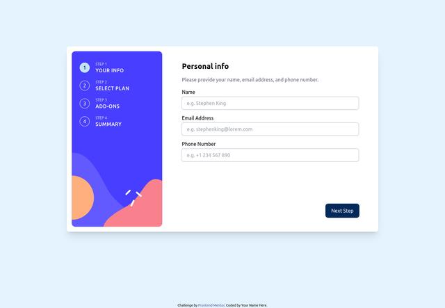 Frontend Mentor Multi Step Form Using Svelte And Tailwindcss Coding