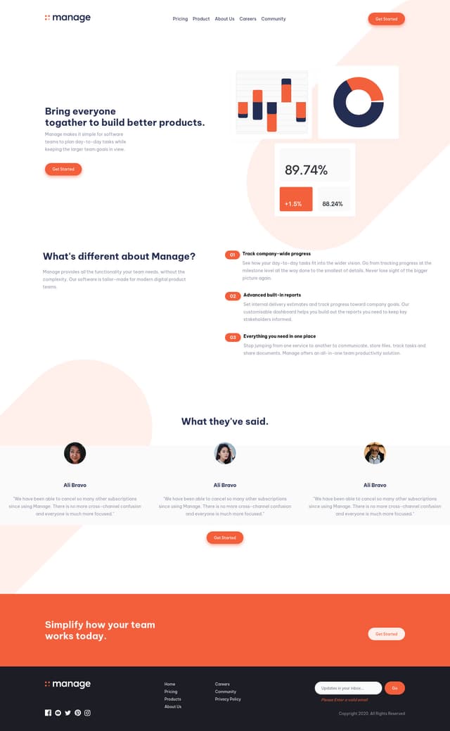 Frontend Mentor | Responsive landing page using tailwind css coding challenge solution