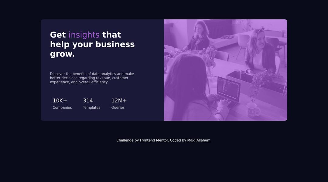 Frontend Mentor | Responsive page using Grid and flex box coding challenge solution