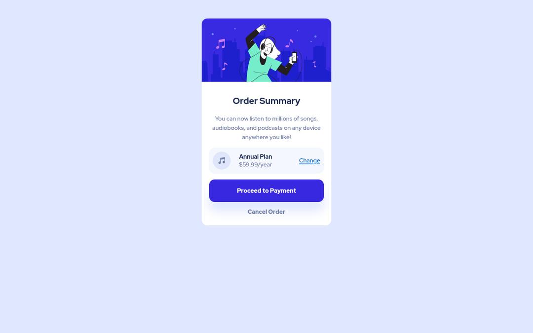 Frontend Mentor | Order Summary Component coding challenge solution