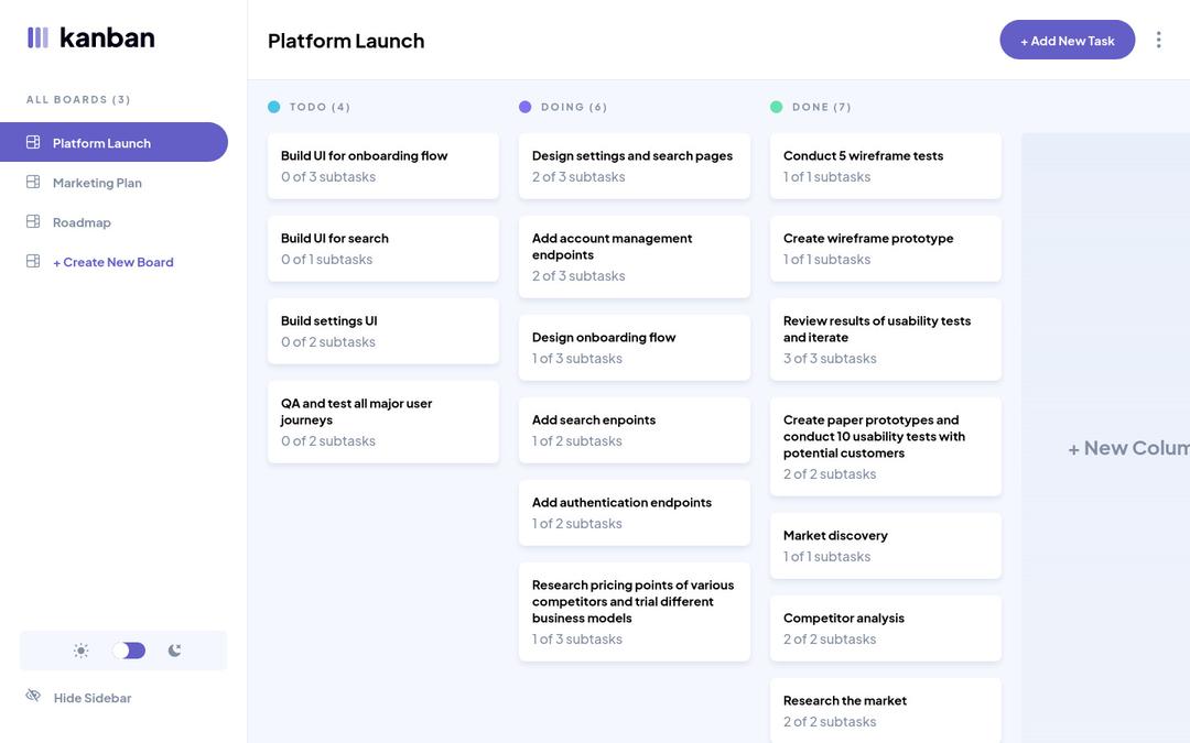 Frontend Mentor | Kanban task management web app (vue 3, tailwind, vueDraggable) coding ...