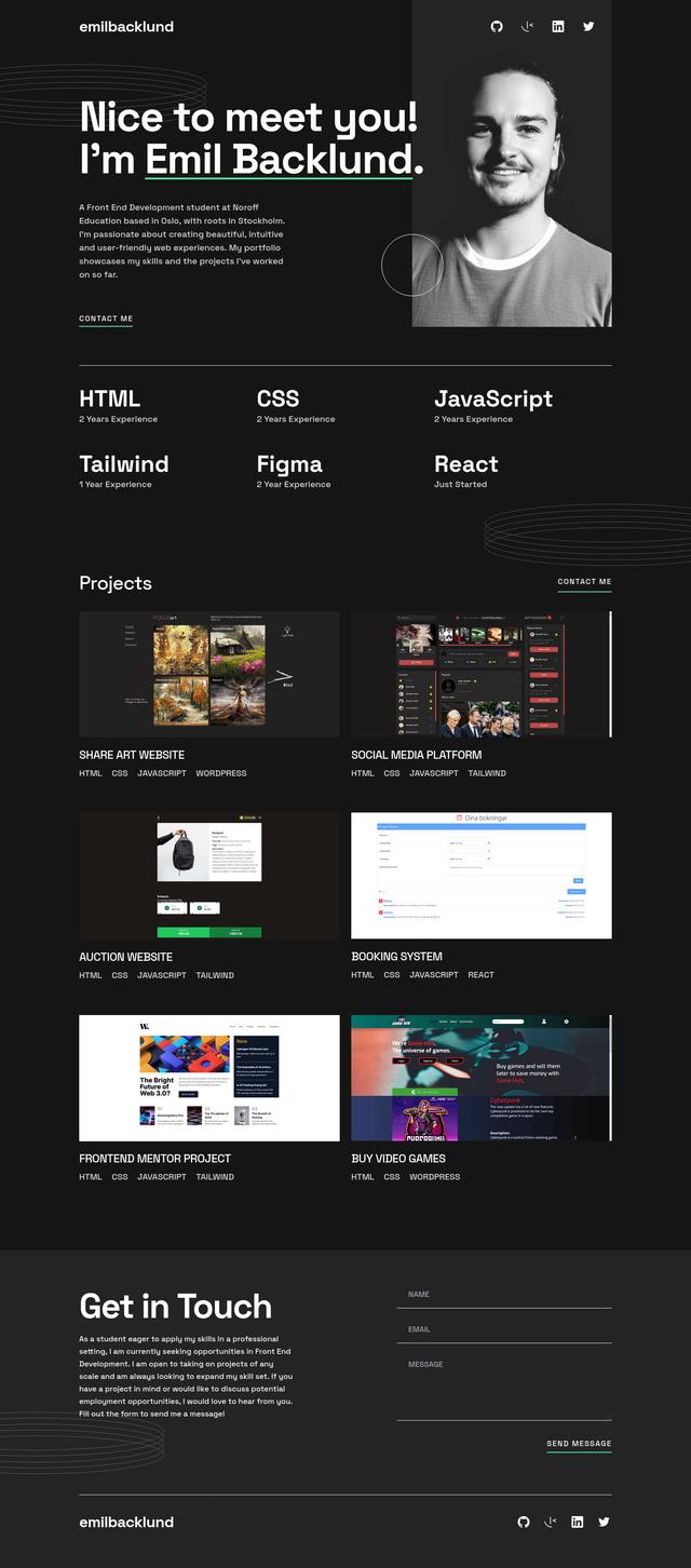 Frontend Mentor | Single-page developer portfolio coding challenge solution