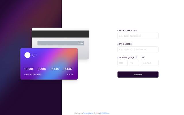 Frontend Mentor | Interactive Card Details Form - React & TailwindCSS coding challenge solution