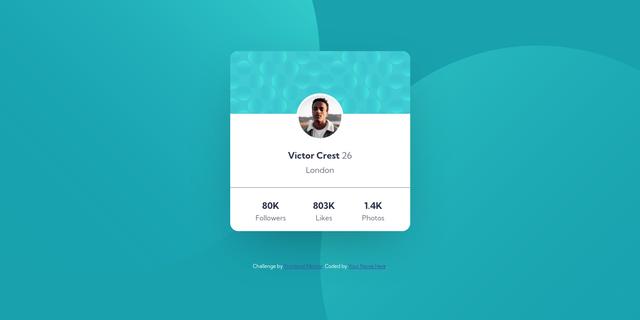 Frontend Mentor | Profile card component using CSS Position coding challenge solution