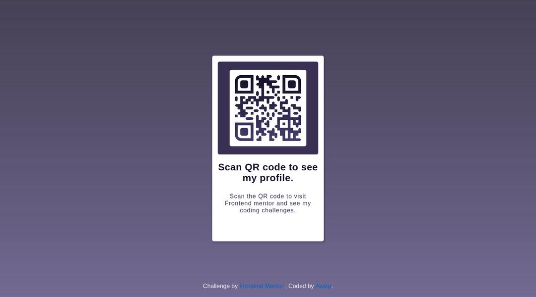 Frontend Mentor | Responsive layout of QR scan card coding challenge solution