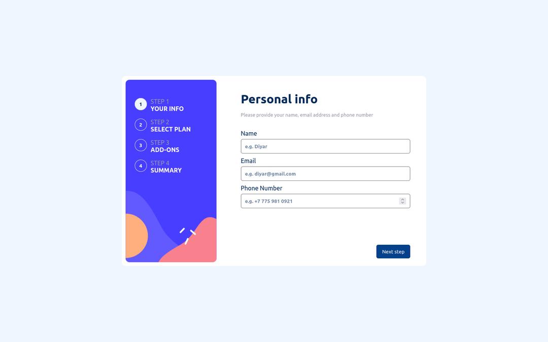 Frontend Mentor | Multi-step form (React, Redux, Sass) coding challenge solution