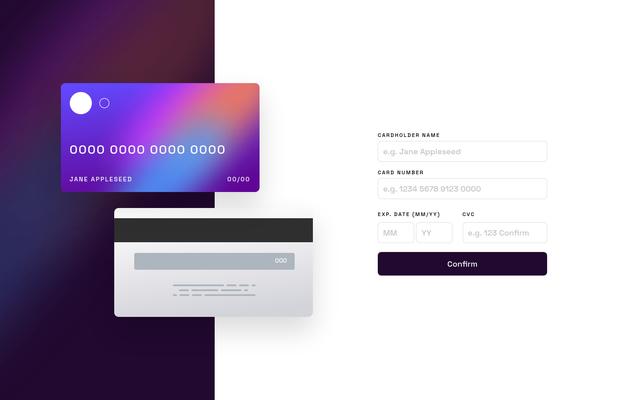 Frontend Mentor | interactive card coding challenge solution