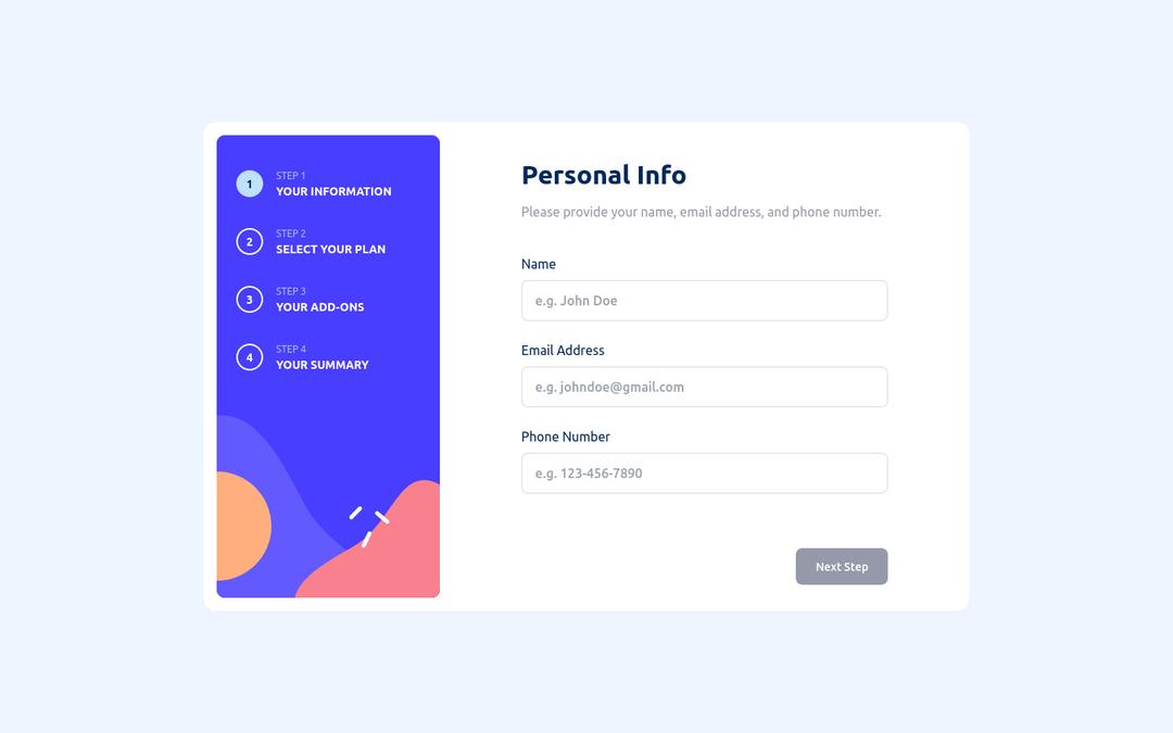 Frontend Mentor | Multi-Step Form Solution coding challenge solution