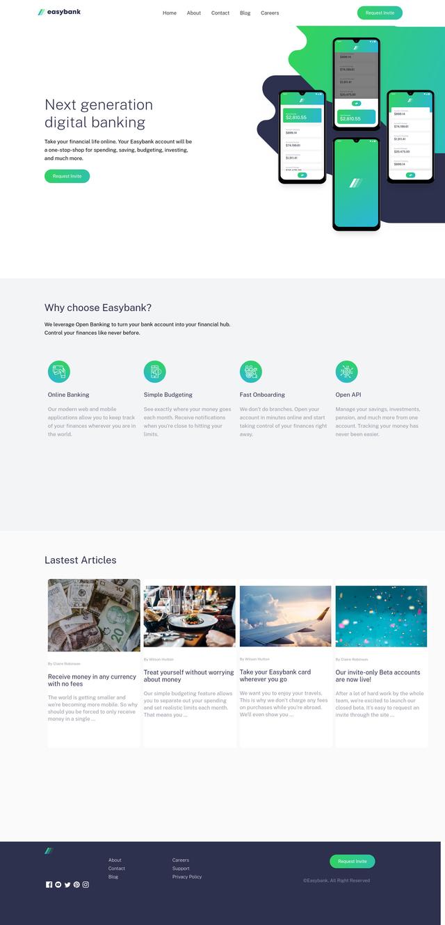 Frontend Mentor Easybank Challenge Of Frontend Mentor Completed By Me