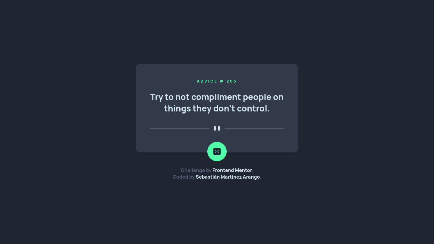 Frontend Mentor | Responsive advice generator app using FLEX BEM SASS ...