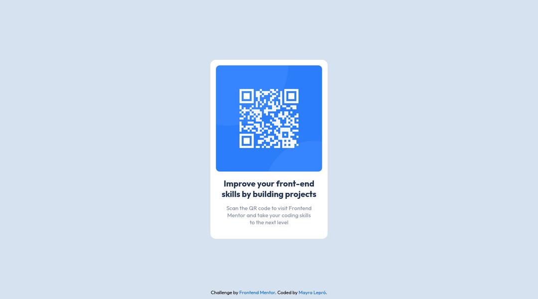 Frontend Mentor | QR Code Card using Flexbox coding challenge solution