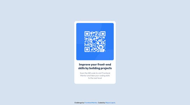 Frontend Mentor | QR Code Card using Flexbox coding challenge solution