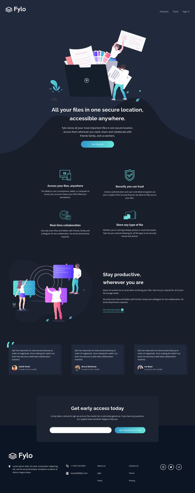 Frontend Mentor Dark Theme Landing Page Coding Challenge Solution