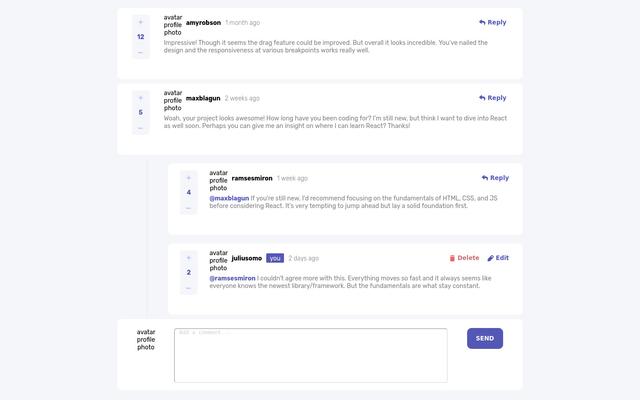 Frontend Mentor | Interactive-comments-section challenge using Vuejs coding challenge solution