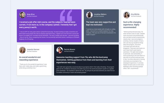 Frontend Mentor | Testimonials Grid Section using CSS Flexbox coding ...
