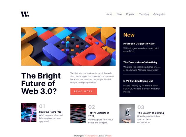 Frontend Mentor | New Homepage Using CSS Grid coding challenge solution
