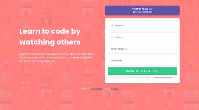 Frontend Mentor | Responsive Sign-Up Page with Pure CSS & JS coding ...