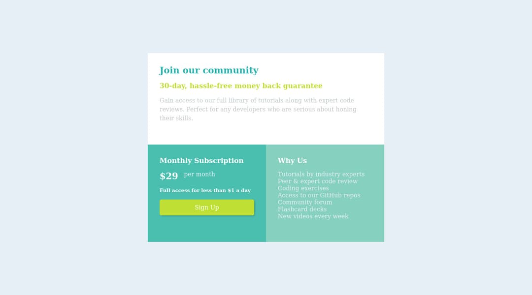 Frontend Mentor | using CSS Grid and CSS Flexbox coding challenge solution