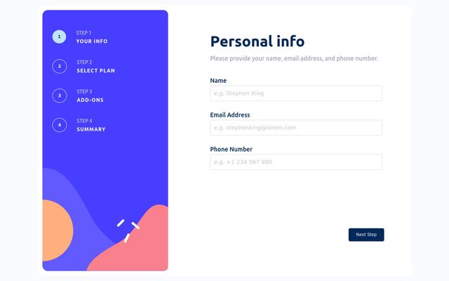 Frontend Mentor | Multi-Step Form with HTML | CSS | JAVASCRIPT coding challenge solution