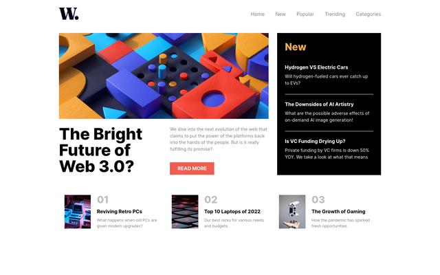 Frontend Mentor Tech News Landing Page Using Html Css And Js Coding