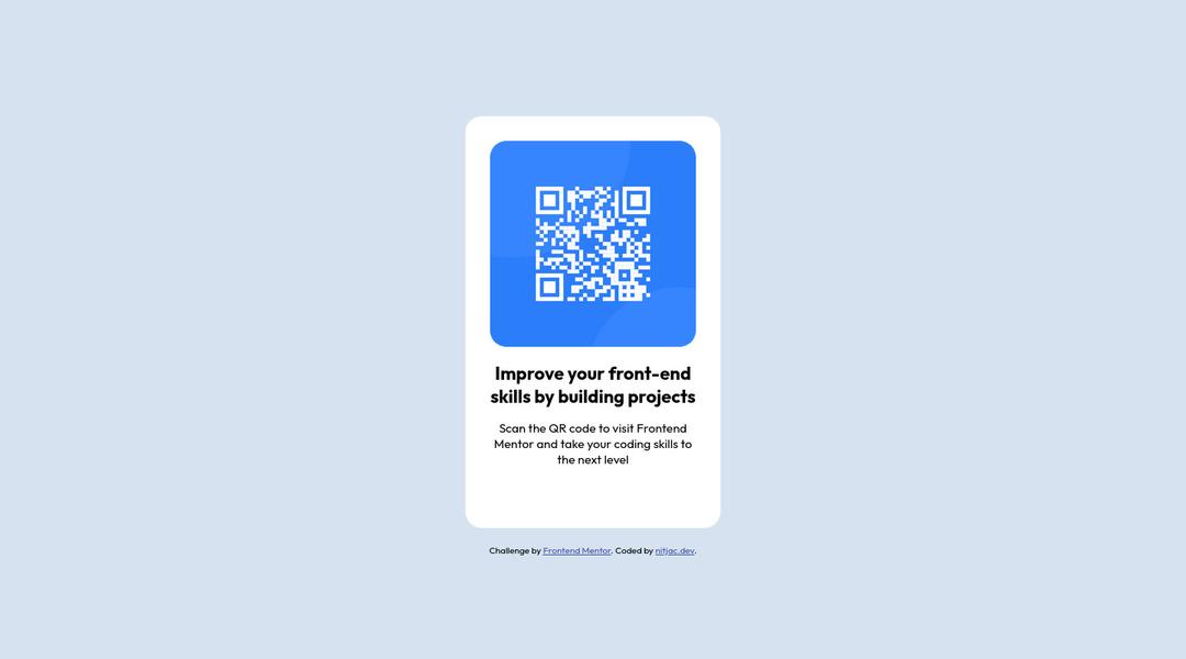 Frontend Mentor | Qr code component basic HTML + CSS coding challenge solution