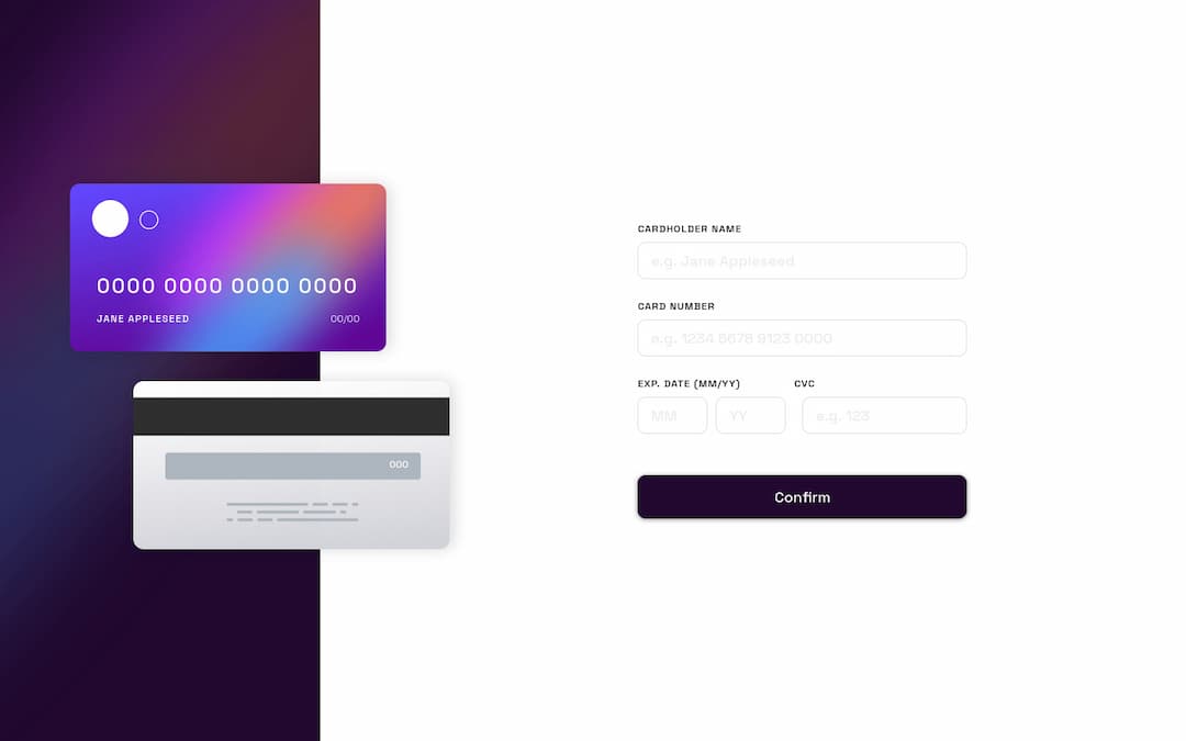 Frontend Mentor | Card details form coding challenge solution