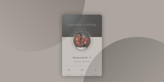 Frontend Mentor | Profile Card Remasterd (MUHAMMAD ALI VERSION) Using Html & Css : - ) coding ...