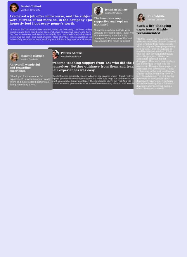 Frontend Mentor Testimonial Grid Page Using Html And Css Coding Challenge Solution