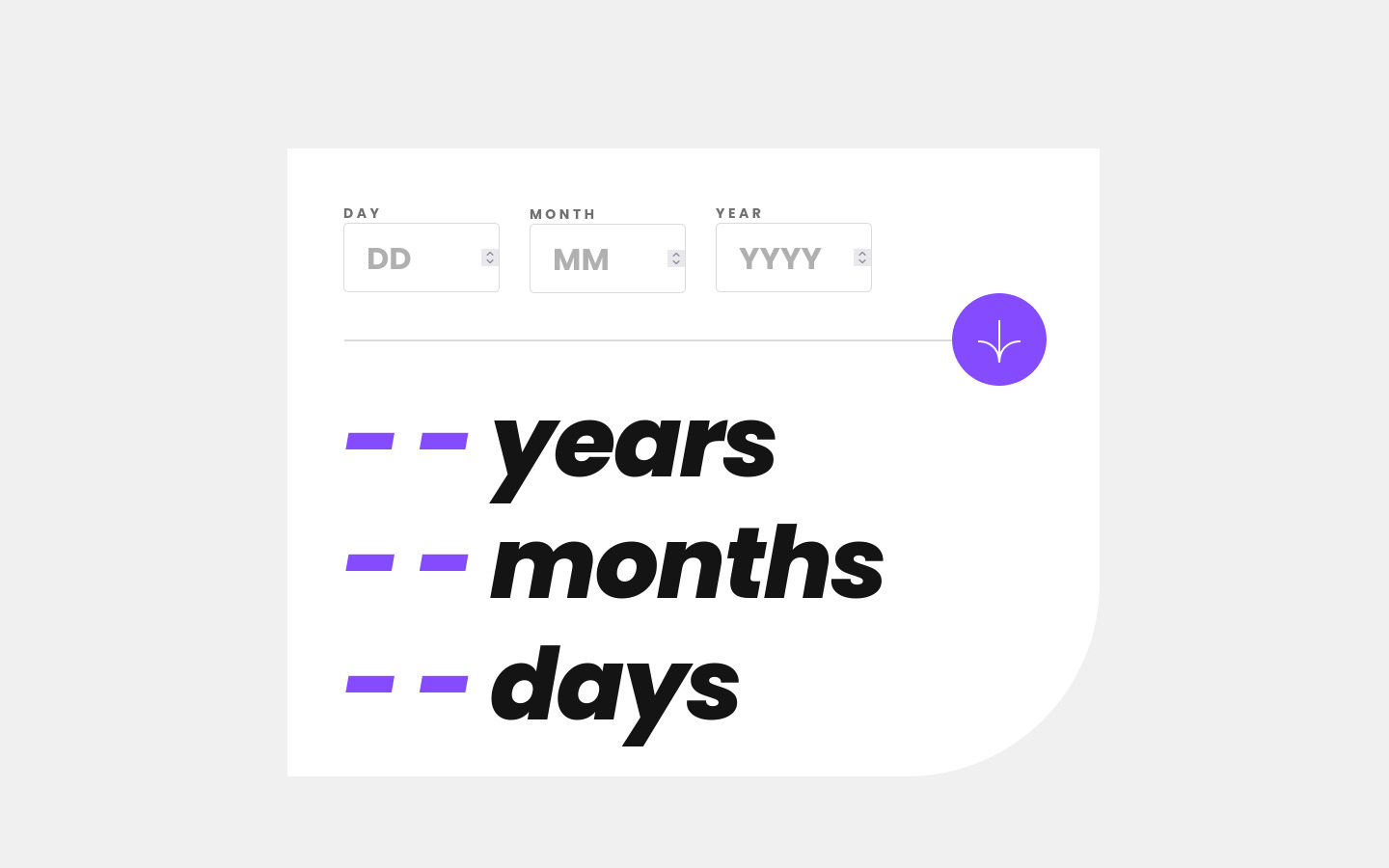 Frontend Mentor | Age-calculator-app-main coding challenge solution