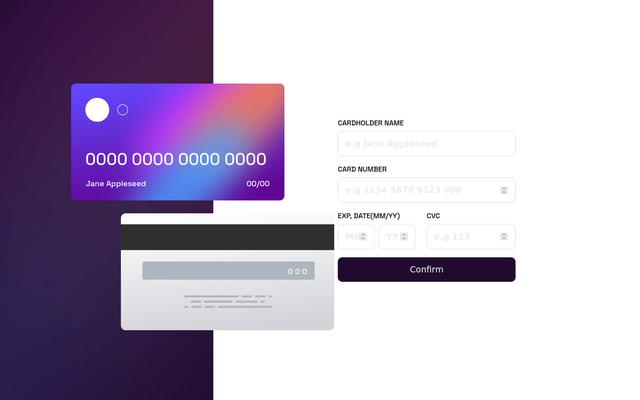 Frontend Mentor | interactive Card Details Form using SCSS, BEM and JS coding challenge solution