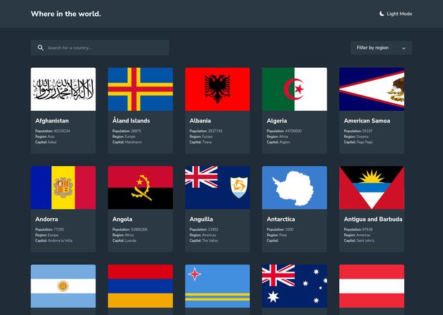 Frontend Mentor | Responsive countries data using ReactJS coding challenge solution