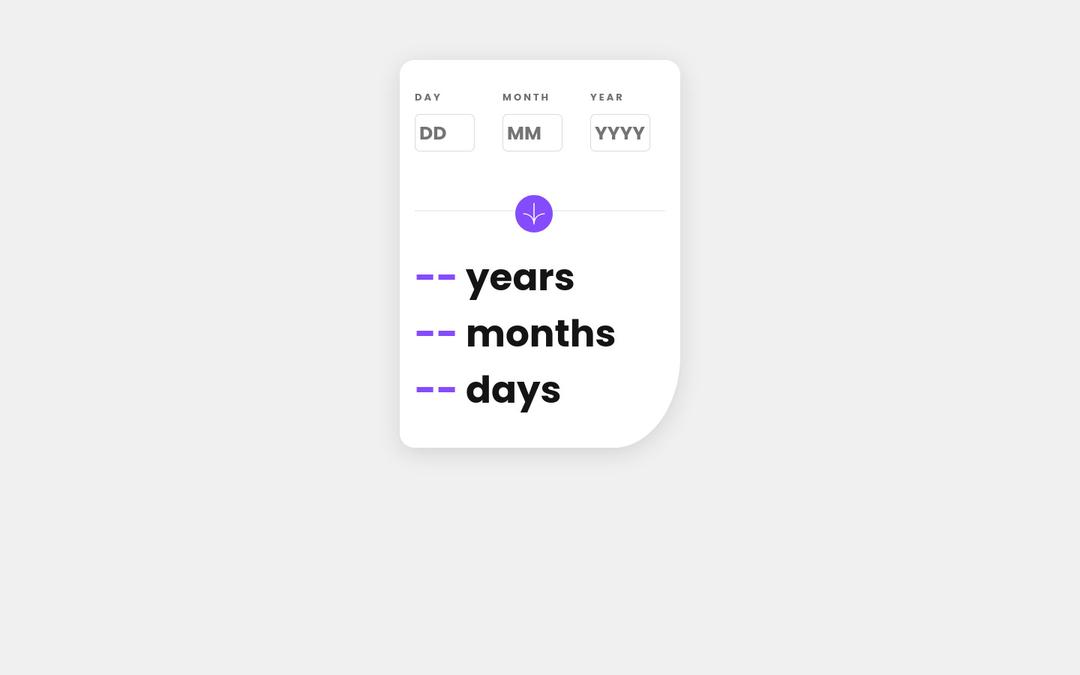 Frontend Mentor | Calculate Age Application built with SASS + JS 🚀🚀🚀 coding challenge solution