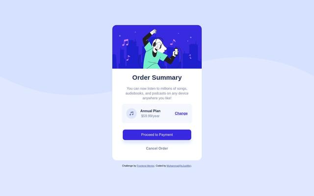 Frontend Mentor Order Summary Component Coding Challenge Solution