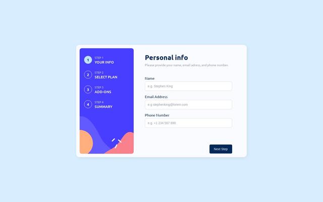 Frontend Mentor Multi Step Form Coding Challenge Solution