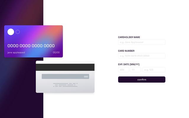 Frontend Mentor | interactive-card-details-form-main Reactjs || TailwindCss coding challenge ...