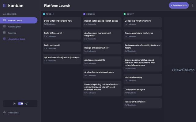 Frontend Mentor | Kanban task management, implemented with Angular coding challenge solution