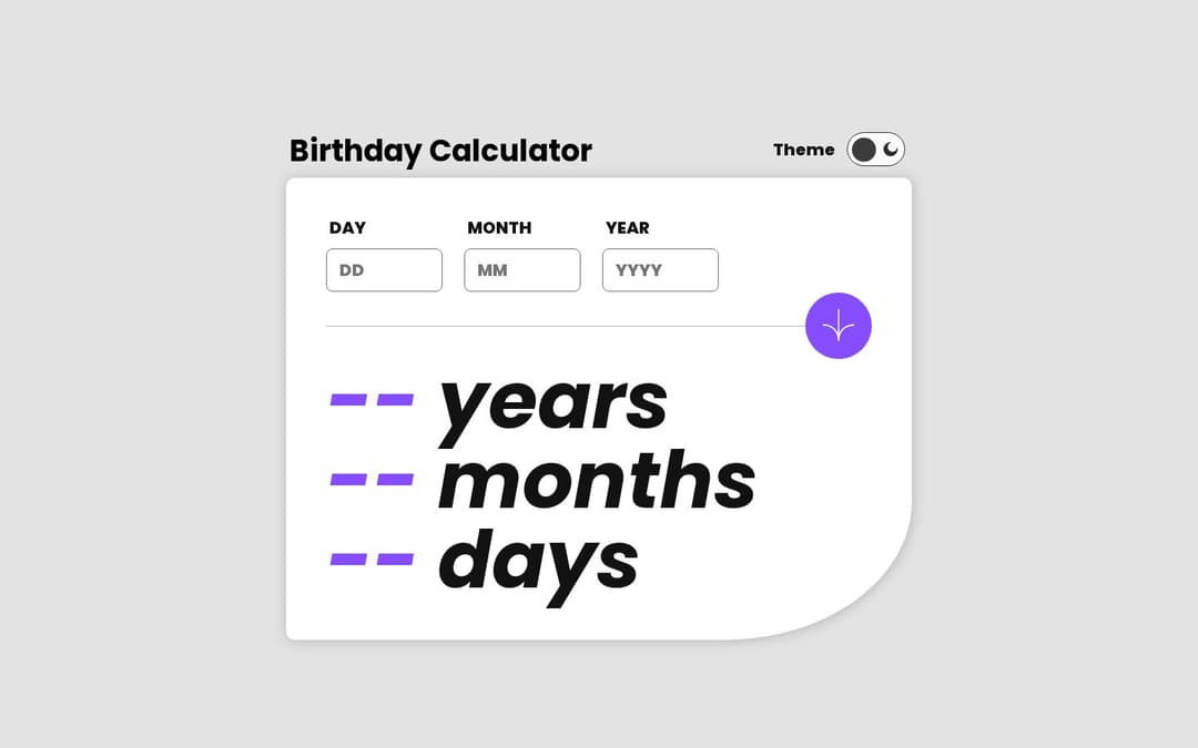 Frontend Mentor | Age Calculator coding challenge solution