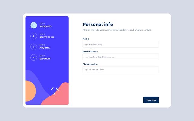 Frontend Mentor Multi Step Form Coding Challenge Solution