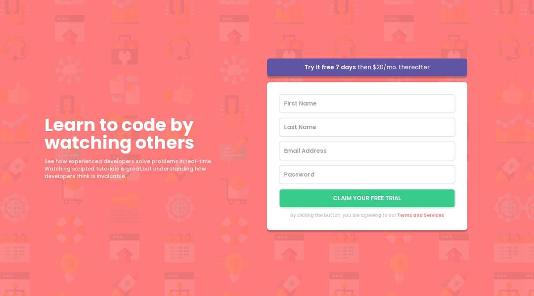 Frontend Mentor | Responsive Intro Component with Signup form #Tailwind css and JS coding ...
