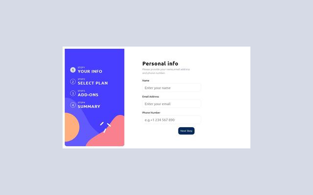 Frontend Mentor | multi-step-form-main coding challenge solution