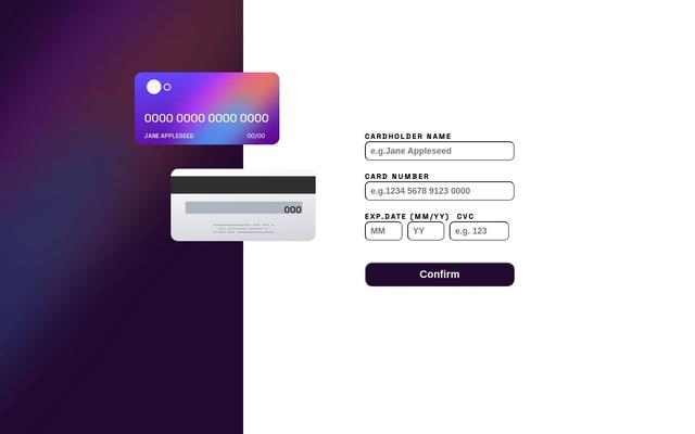 Frontend Mentor | Responsive cridet card form Using HTML & SASS coding challenge solution