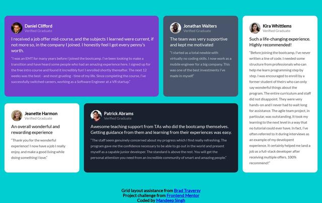 Frontend Mentor | Responsive grid section using CSS grid coding challenge solution