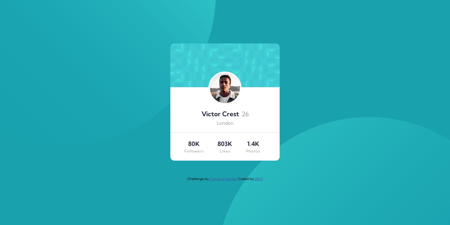 Frontend Mentor | Profile Card Component using Flexbox and Grid coding challenge solution