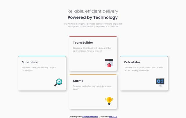 Frontend Mentor Four Card Feature Challenge Using Grid And Flex Css