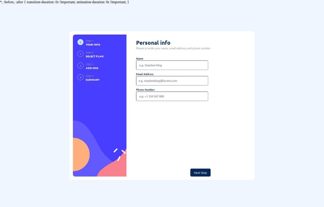 Frontend Mentor | Multi-step form coding challenge solution