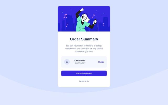 Frontend Mentor | Order Summary Component coding challenge solution